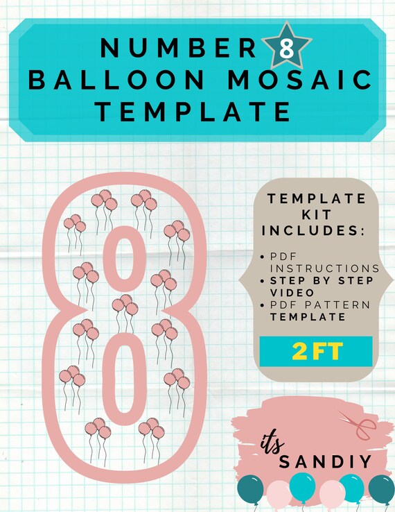 Number 8 Balloon Mosaic Template Digital Download 2 Ft - Etsy