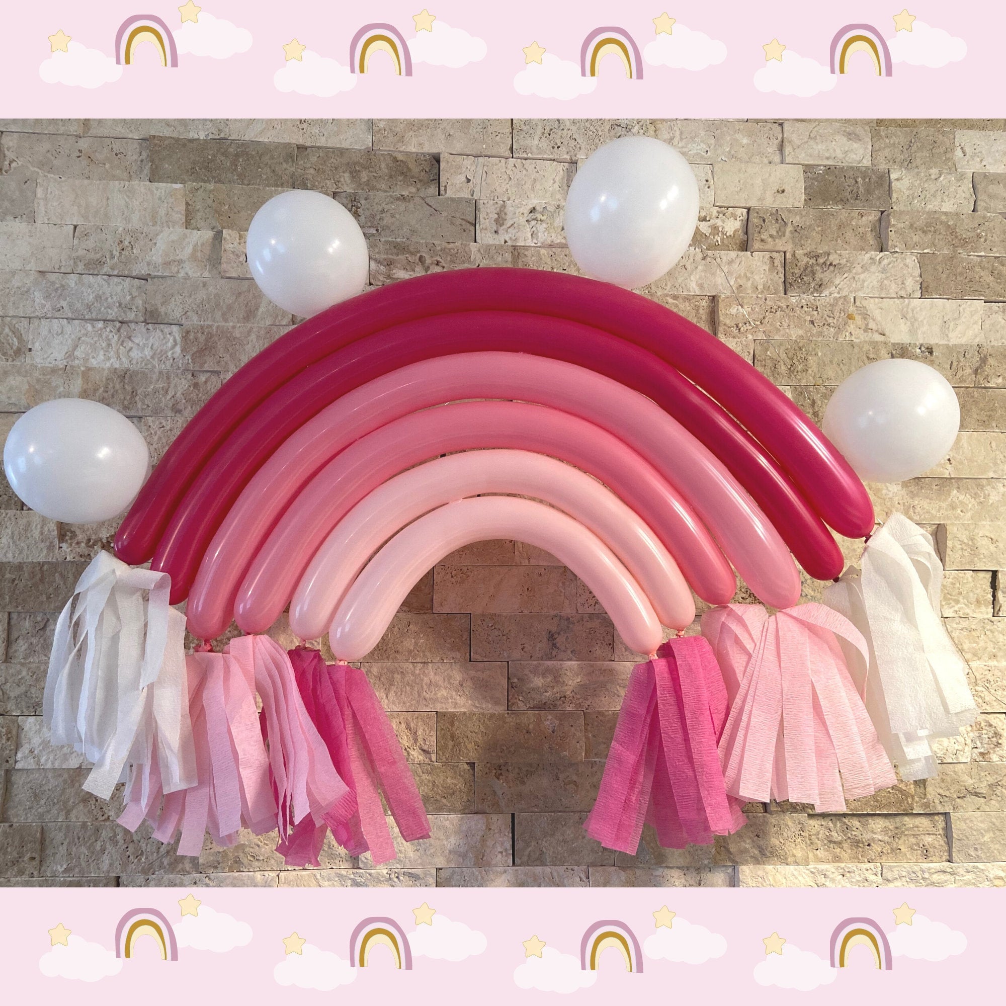 Boho Pink Rainbow Balloon Kit / Boho Pink Birthday Balloons / - Etsy España
