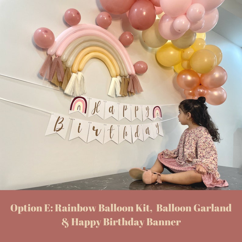 Boho Rainbow Balloon Kit | Boho Birthday Balloons | Muted Colours ...
