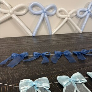 Blue and White Bow Balloons, Something Blue Theme Bridal Shower ...
