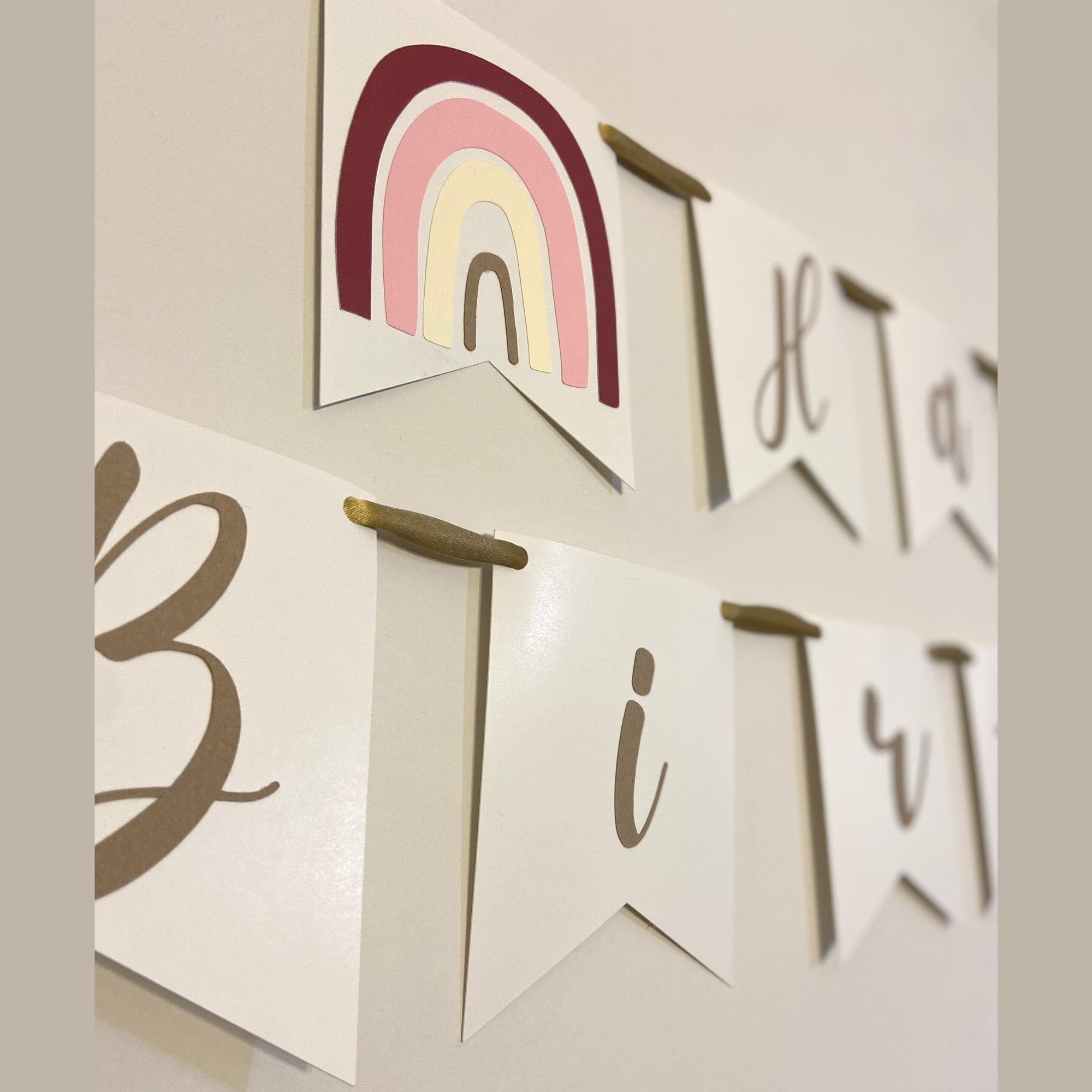 Boho Muted Rainbow Happy Birthday Banner High Chair Banner - Etsy Canada