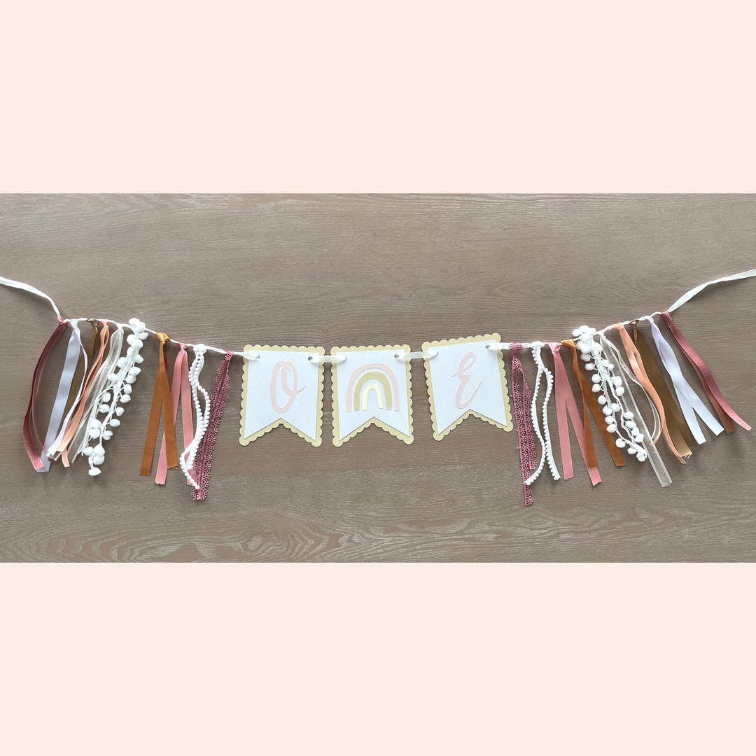 Rainbow High Chair Banner, 1st Birthday Banner for High Chair, Rainbow ...