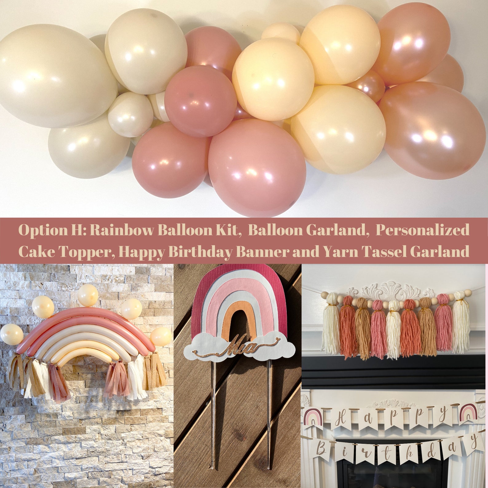 Boho Rainbow Balloon Kit Boho Birthday Balloons Muted | Etsy