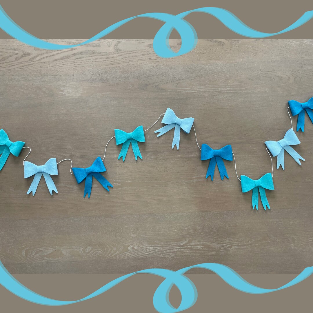 Bow Party Decor, Blue Ribbon Decor, Blue Boy Bow 1st Birthday Cake ...