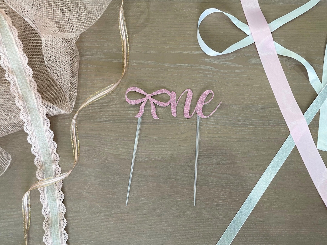 Bow Party Cake Topper, Ribbon Birthday Decorations, Coquette Themed ...