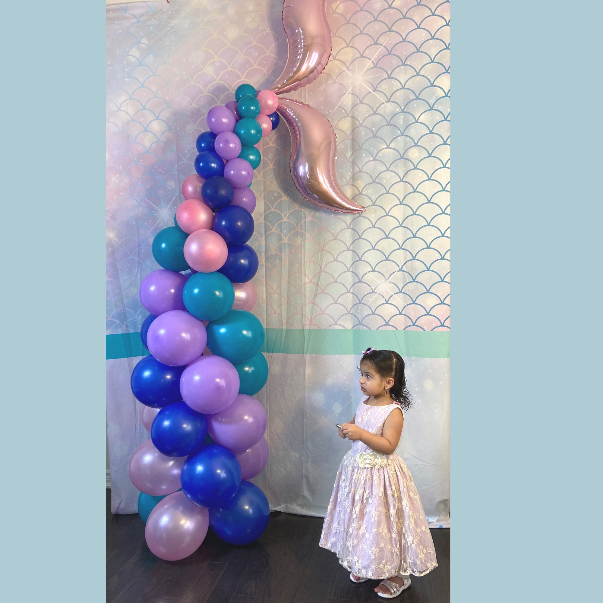 Mermaid Tail Fin Balloon Garland Arch Under the Sea Birthday | Etsy