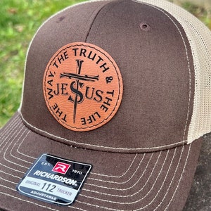 Custom Leather Patch Christian Hat Christian Gift Dad Hat Leather Patch ...