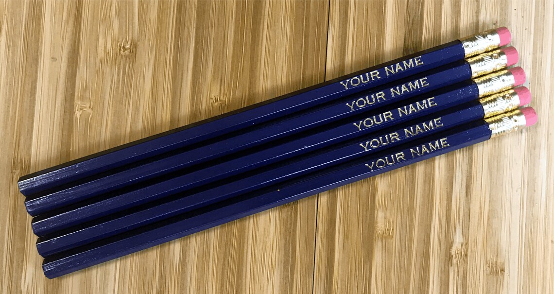Personalized Pencil Set - Custom Pencils Engraved Pencil Foil Stamped ...