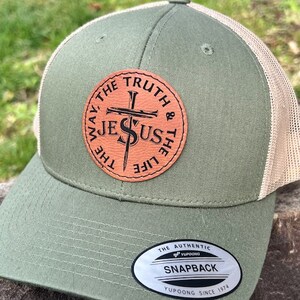 Custom Leather Patch, Christian Hat, Christian Gift, Dad Hat,leather ...