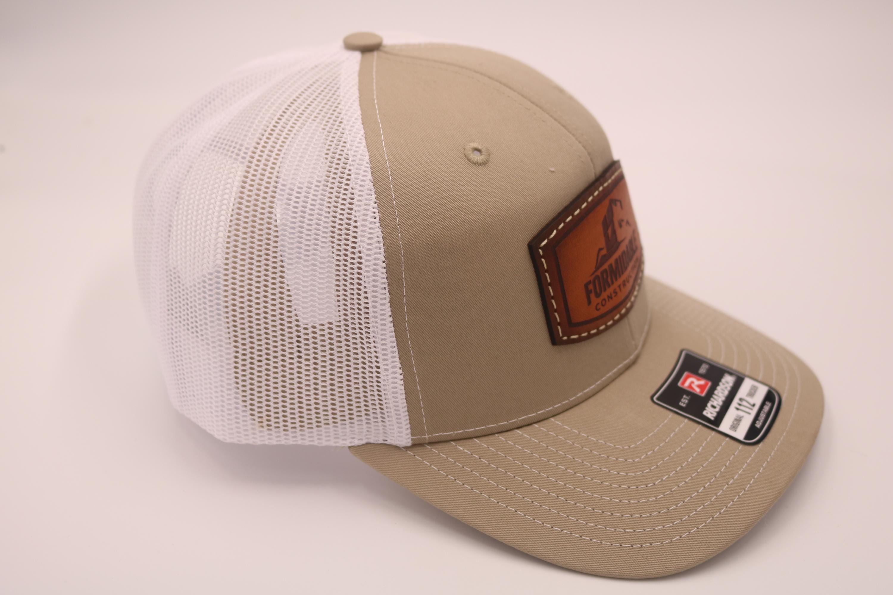 Custom Trucker Hat Leather Patch Logo Design Premium Quality Mesh Cap ...
