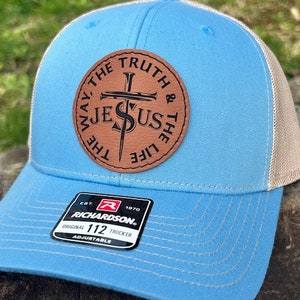 Custom Leather Patch Christian Hat Christian Gift Dad Hat Leather Patch ...