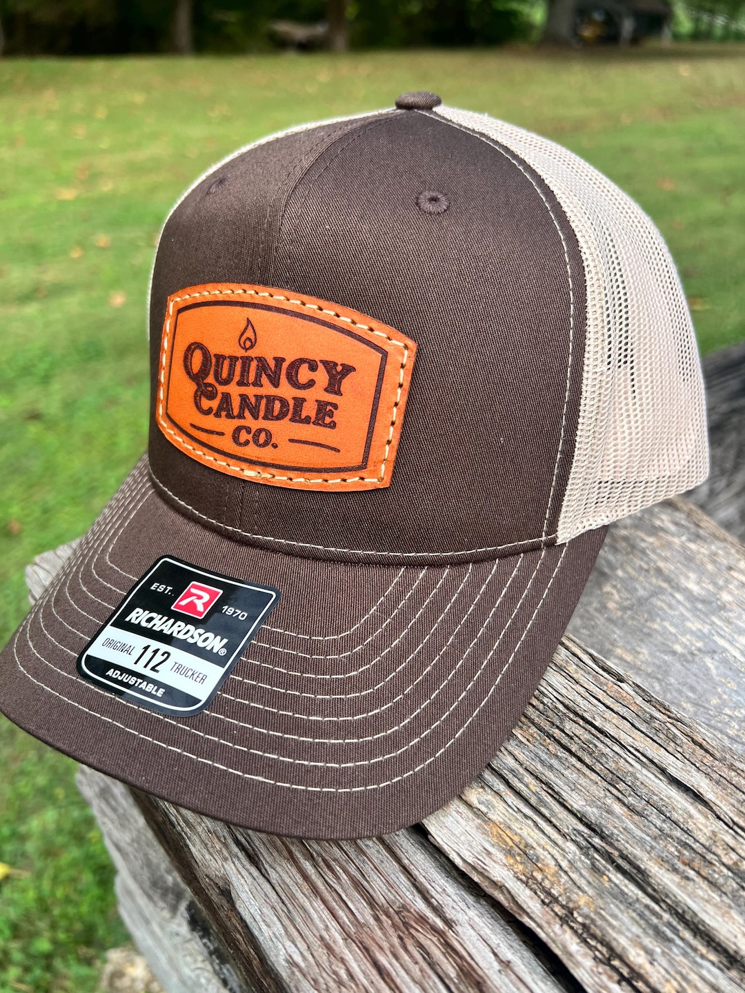 Leather Patch Hat Design Custom Printed Logo Trucker Snapback Mesh ...