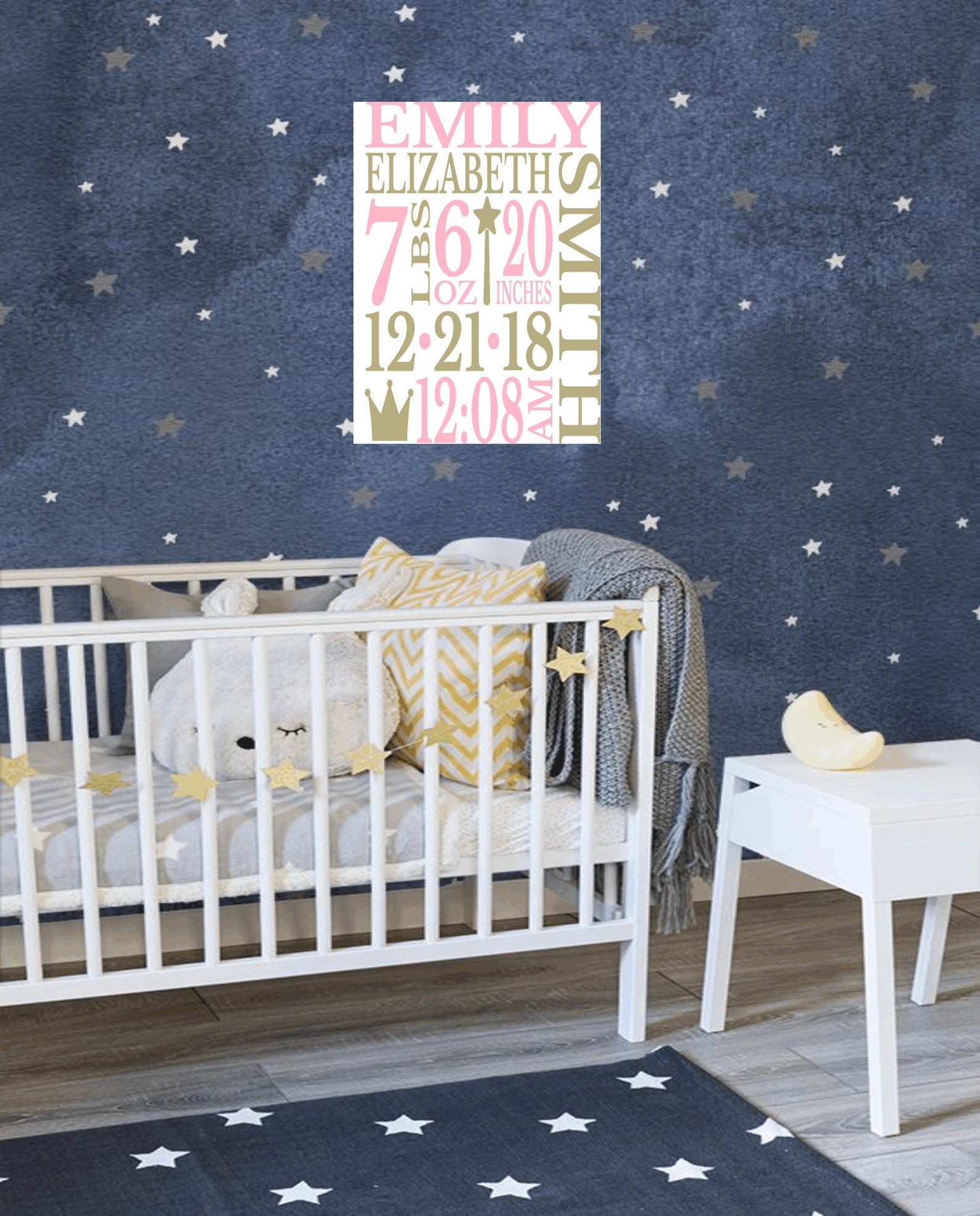 Birth Stats Medal Sign Birth Announcement Sign Baby Medal | Etsy