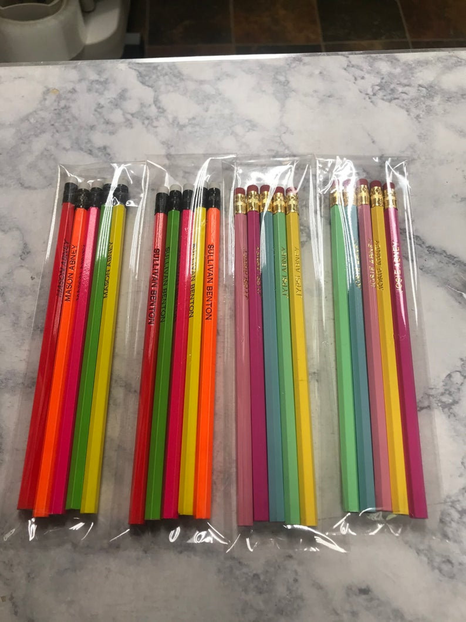 Personalized Pencil Set - Custom Pencils Engraved Pencil Foil Stamped ...
