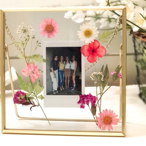 Pressed Flower Frame With Photo Anniversary Gift Gift for - Etsy