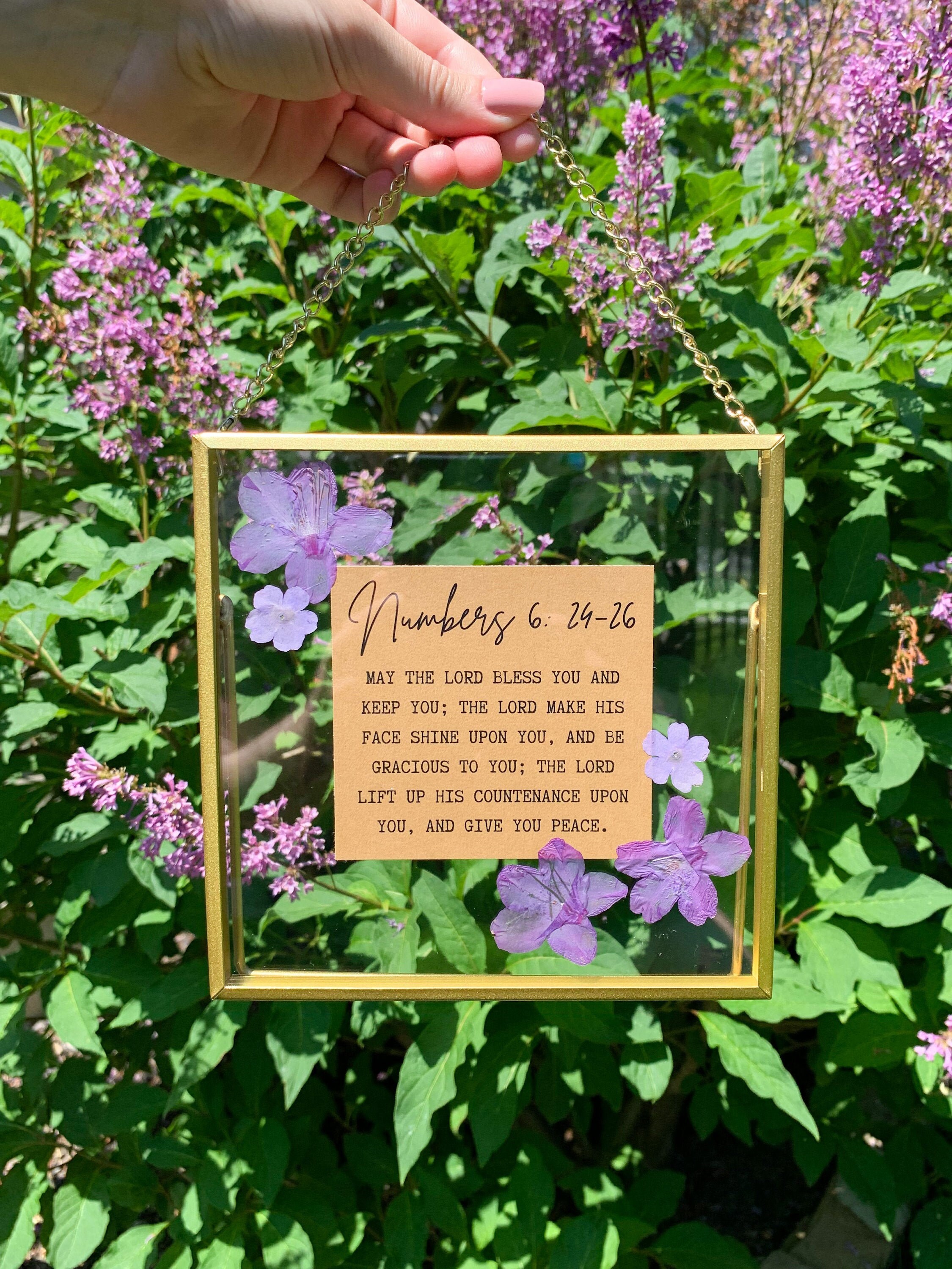 Custom Note/ Bible Verse Pressed Flower Glass Frame | Etsy