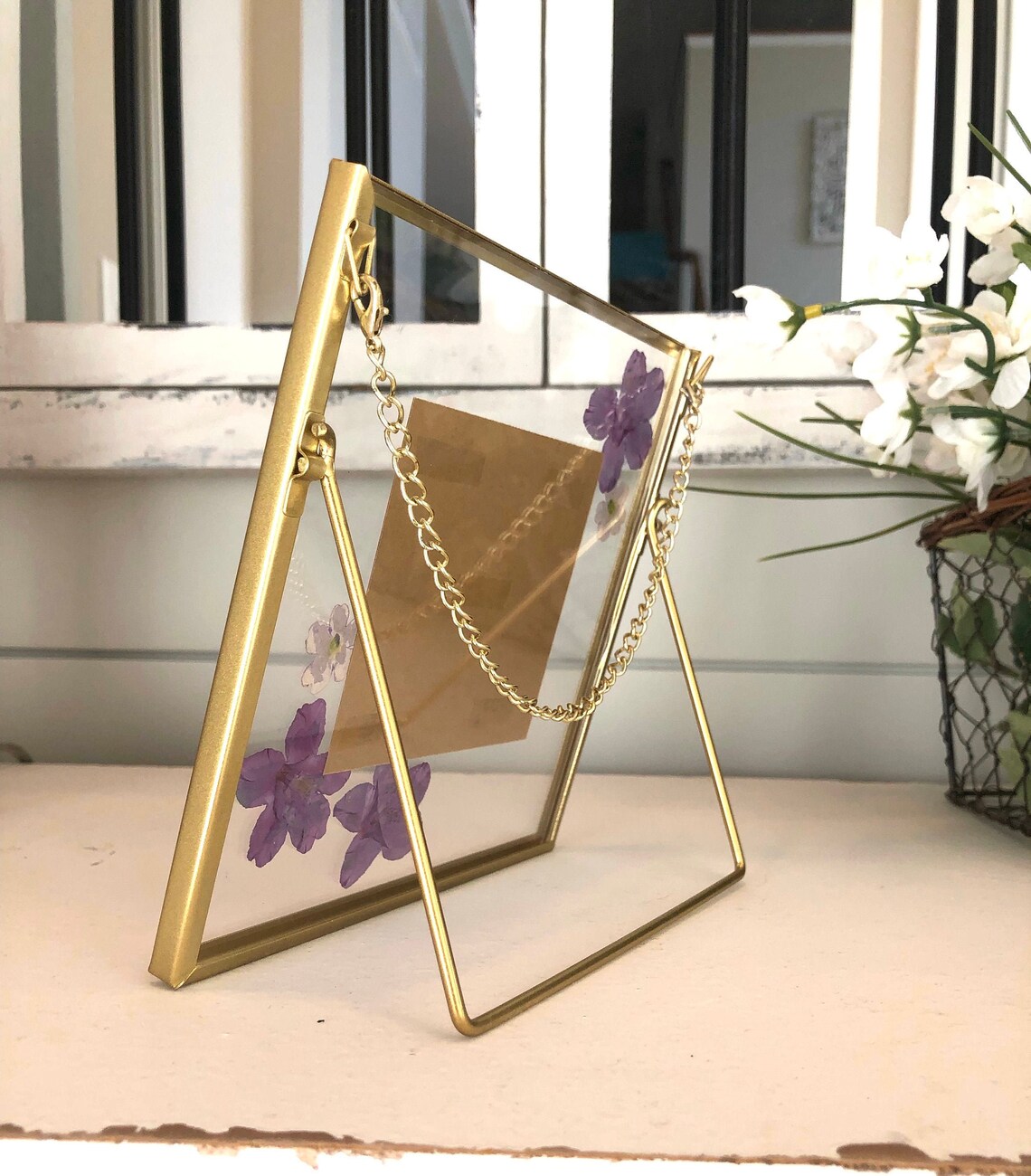 Custom Note/ Bible Verse Pressed Flower Glass Frame | Birthday Gift ...