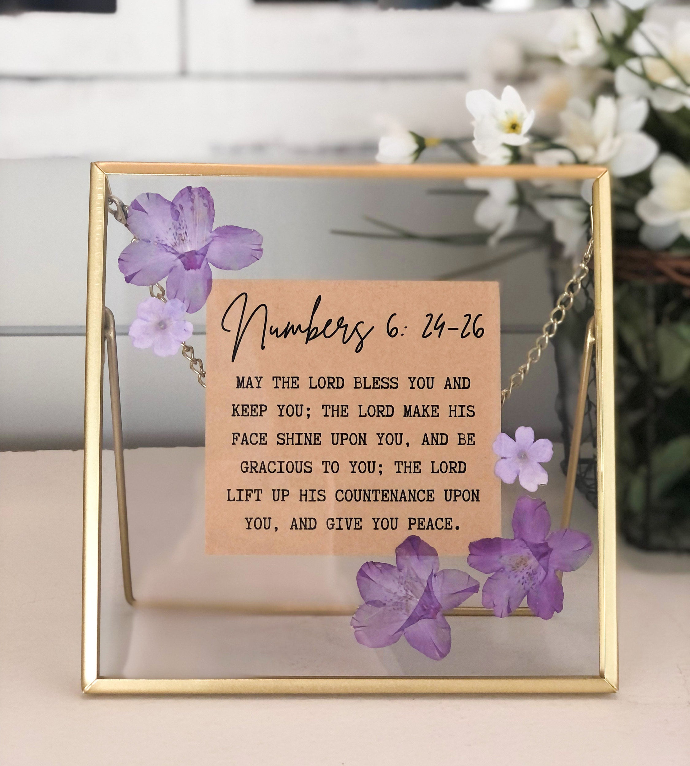 Custom Note/ Bible Verse Pressed Flower Glass Frame | Etsy
