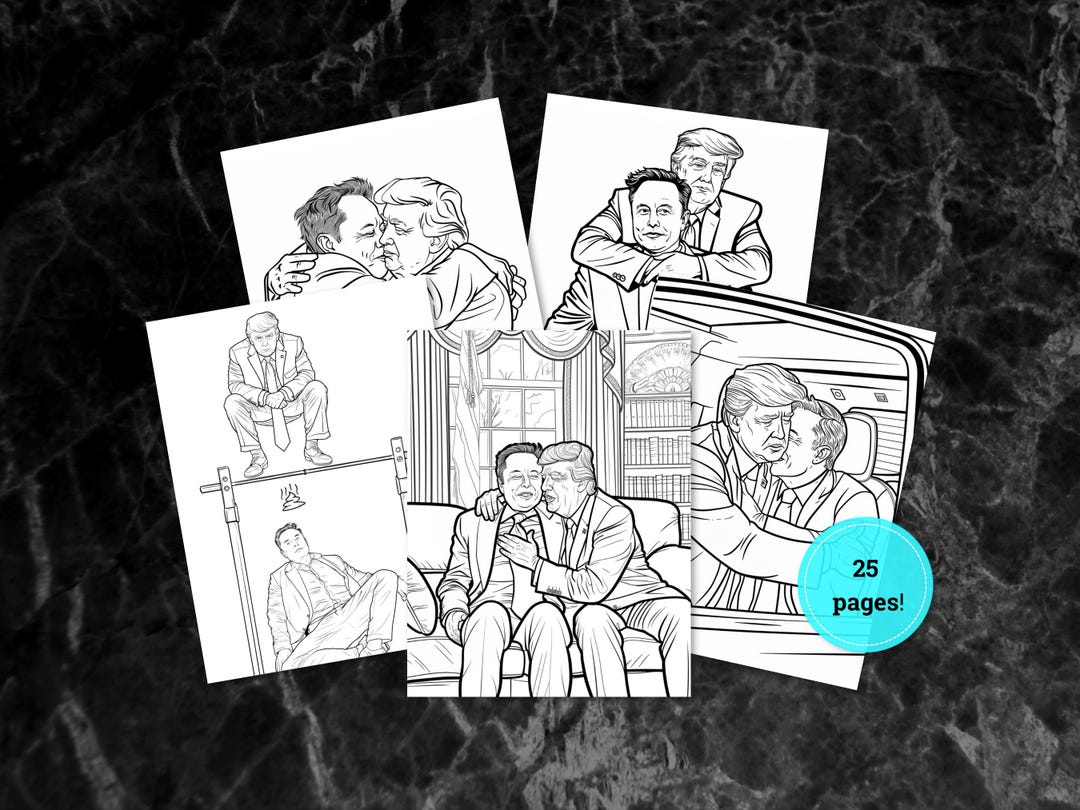 Funny Political Coloring Pages for Adults – Satirical Art Featuring ...