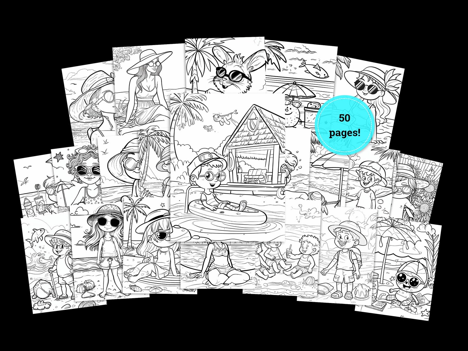 Summer Fun Coloring Pages, Coloring Pages, Instant Download, Printable ...