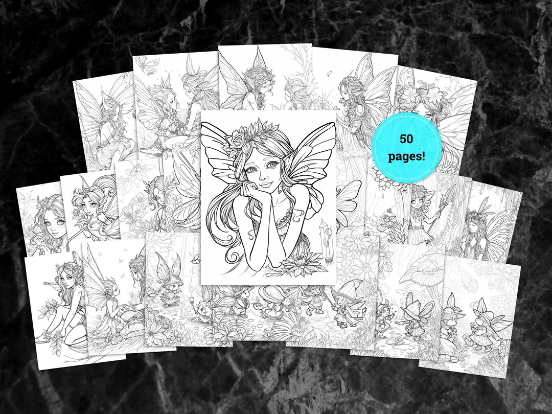 Forest Fairies Coloring Pages, Cottage Core Coloring Pages, Whimsical ...