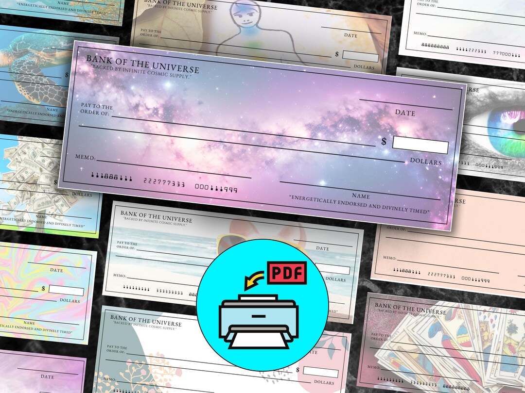 15 Printable Manifestation Checks Bundle | Fillable PDF | Abundance ...