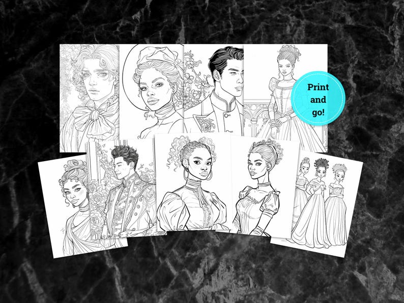 Printable Regency Coloring Pages | Period Fashion, Figures & Scenes ...