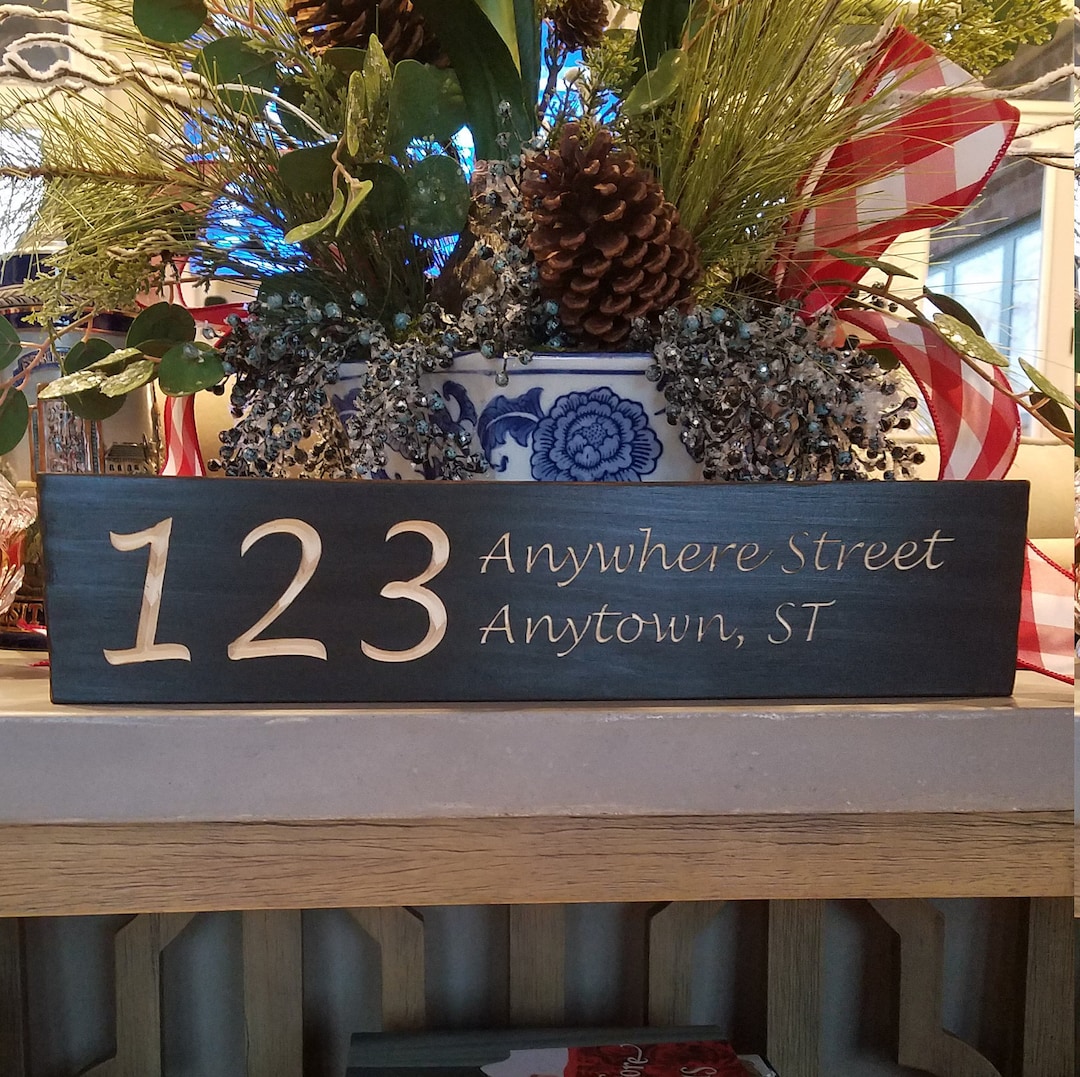 Custom Made, Charred, Engraved Wooden Sign. Custom Made House Number ...