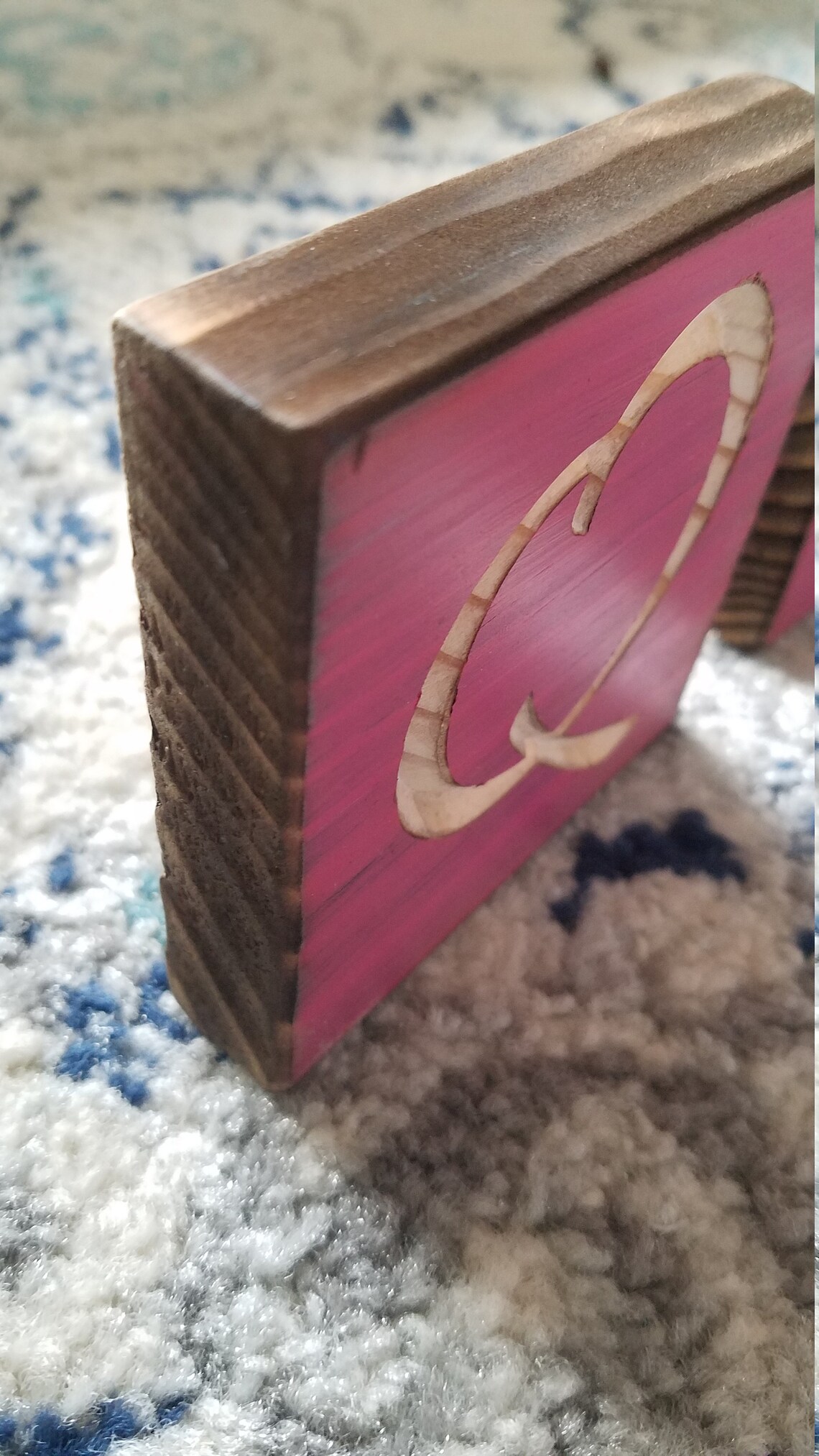 Custom made charred engraved wooden letter blocks. | Etsy