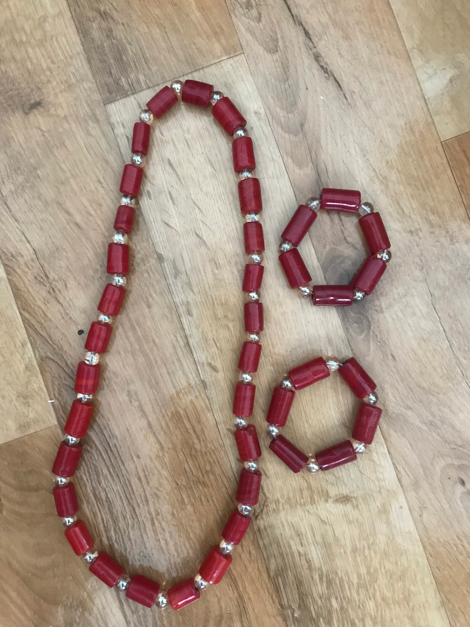 Nigerian Coral or Red Color Beads Sets. Unisex Neck and Wrist - Etsy