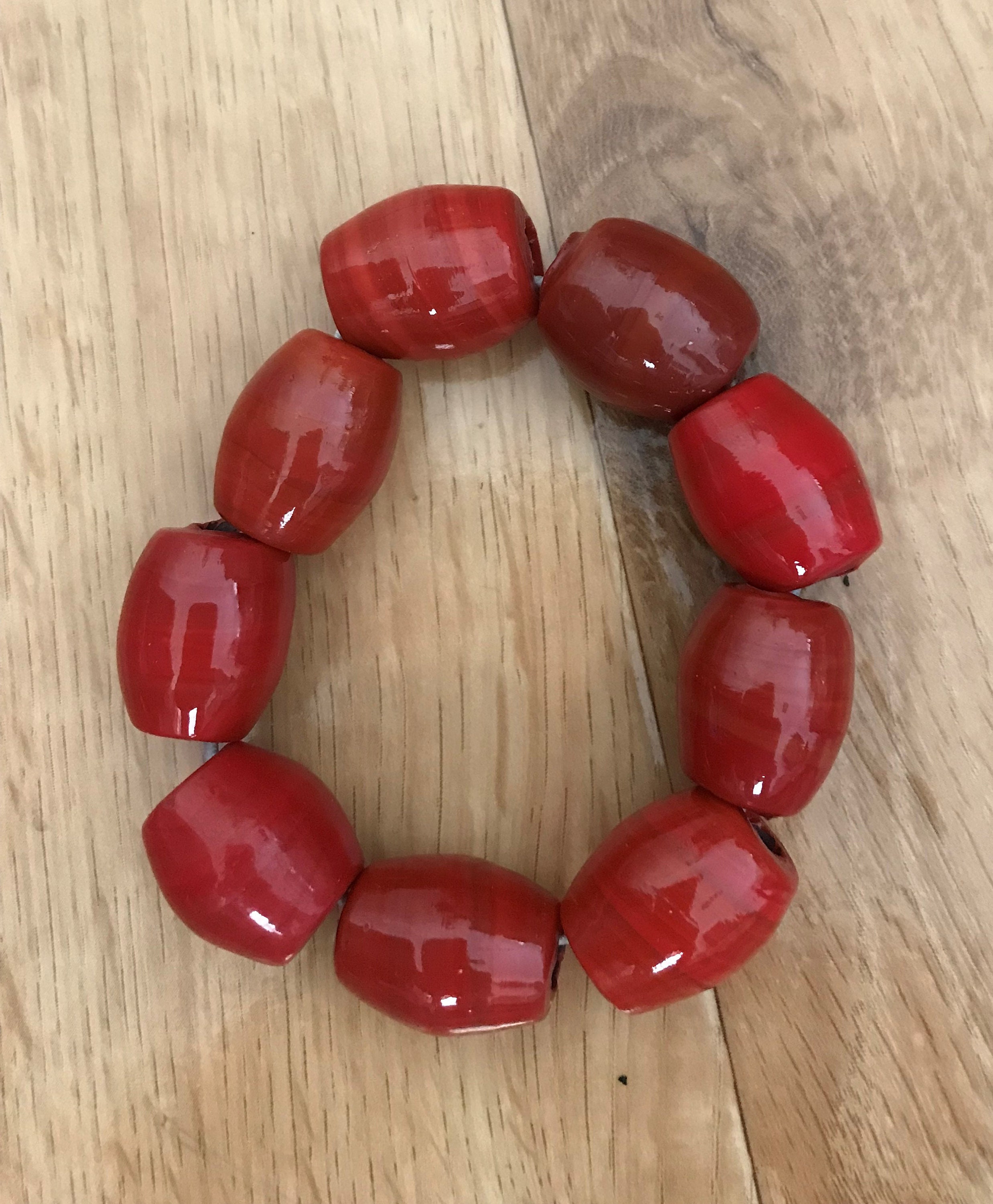 Nigerian Coral or Red Color Beads Sets. Unisex Neck and Wrist - Etsy Norway