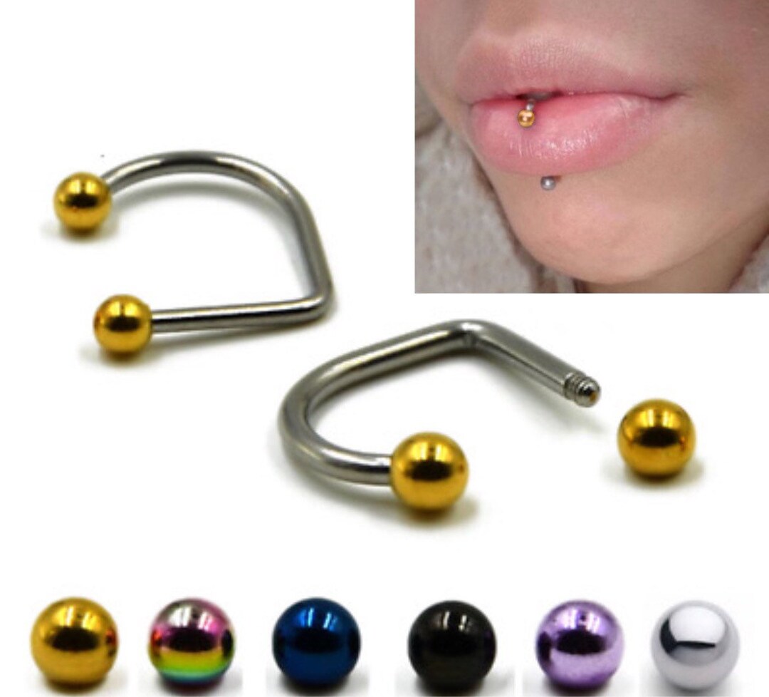 Lippy Loop Labret Ring Horseshoe Medusa Lip Hugger Bar Ball Hoop ...