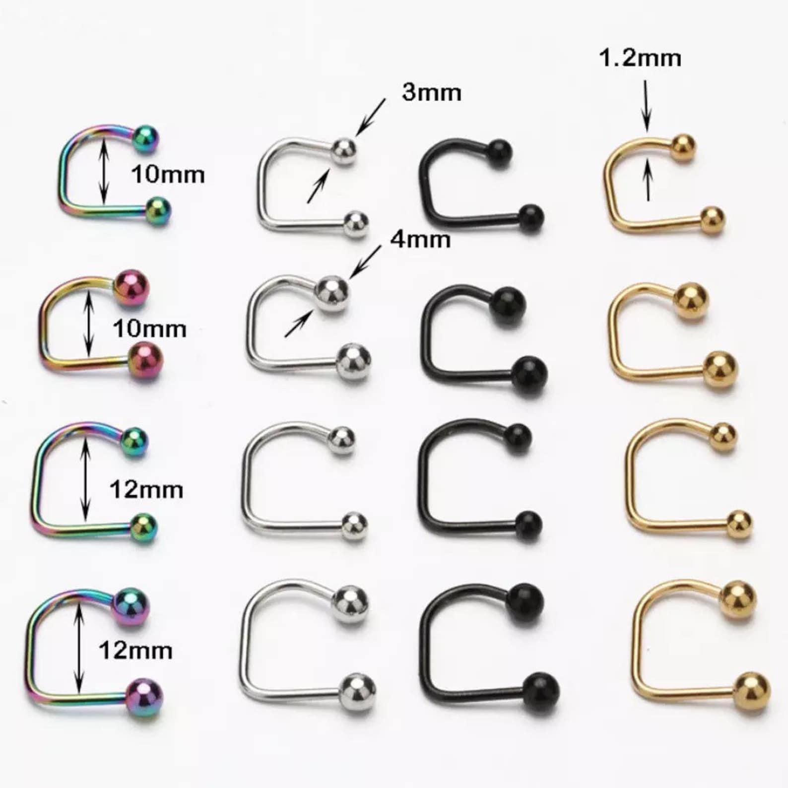 Lippy Loop Labret Ring Horseshoe Medusa Lip Hugger Bar - Etsy