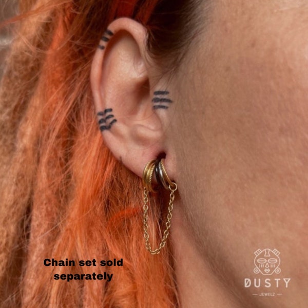 Multi Ring Stack For Stretched Ears Stainless Steel Clicker Rings Ear