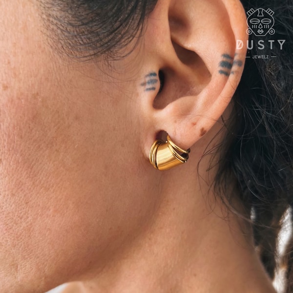 Multi Ring Stack For Stretched Ears Stainless Steel Clicker Rings Ear