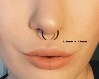 16g Minimalist Nose Ring Septum Piercing Rose-gold Silver - Etsy