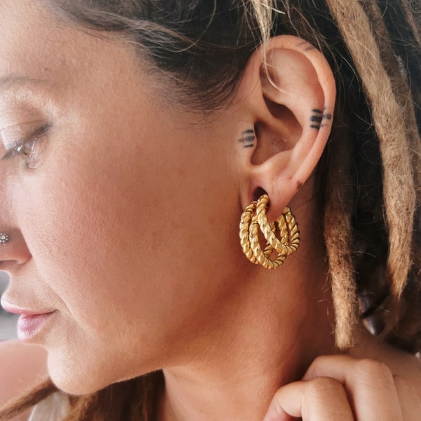 Multi Ring Stack For Stretched Ears Stainless Steel Clicker Rings Ear