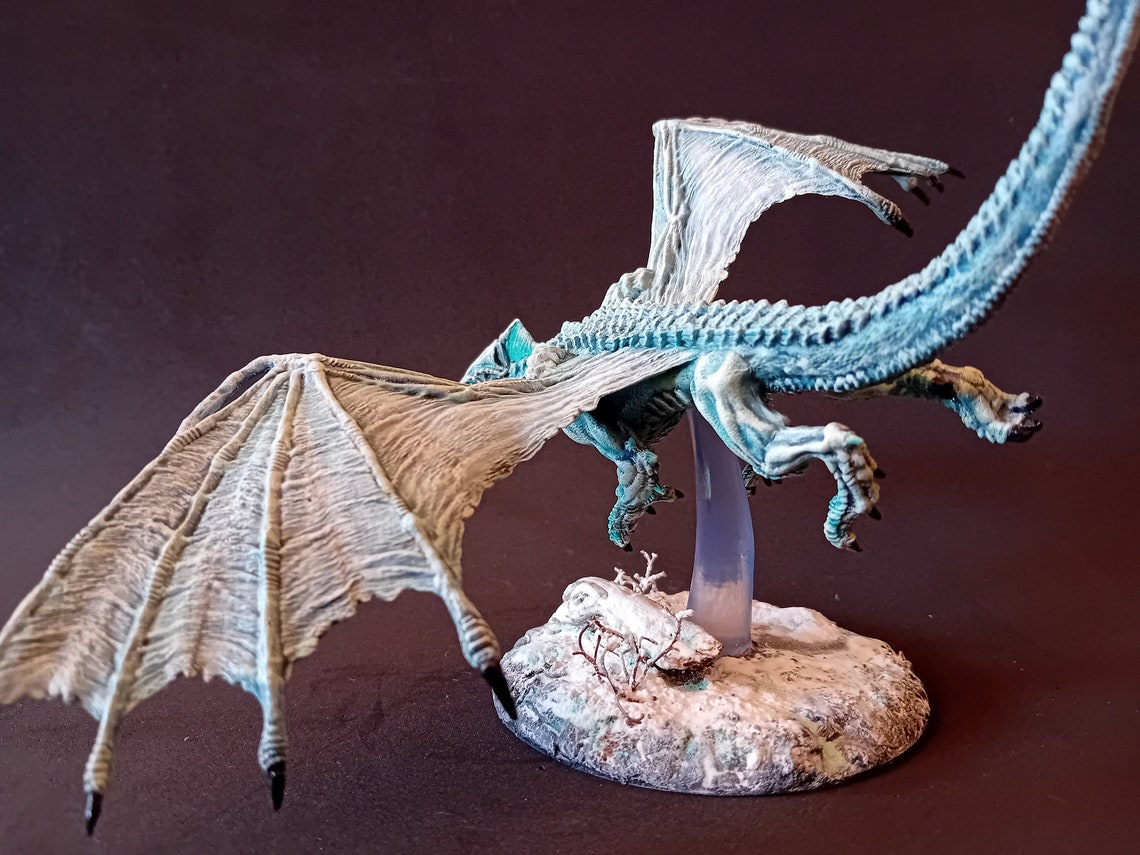 D&D Young White Dragon Miniature - Etsy
