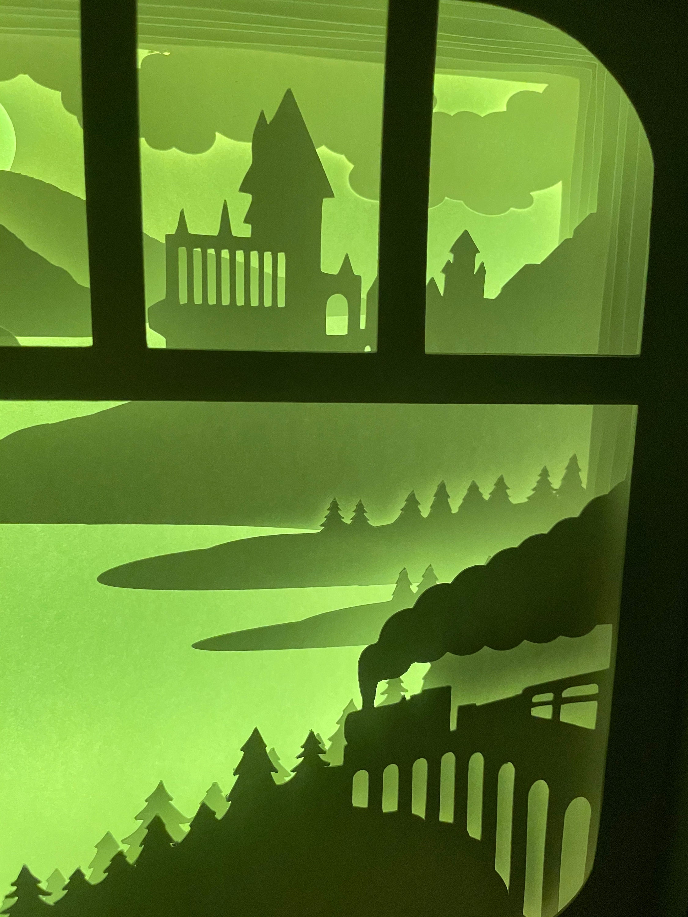 View From the Magic School Train Papercut Lightbox - Etsy