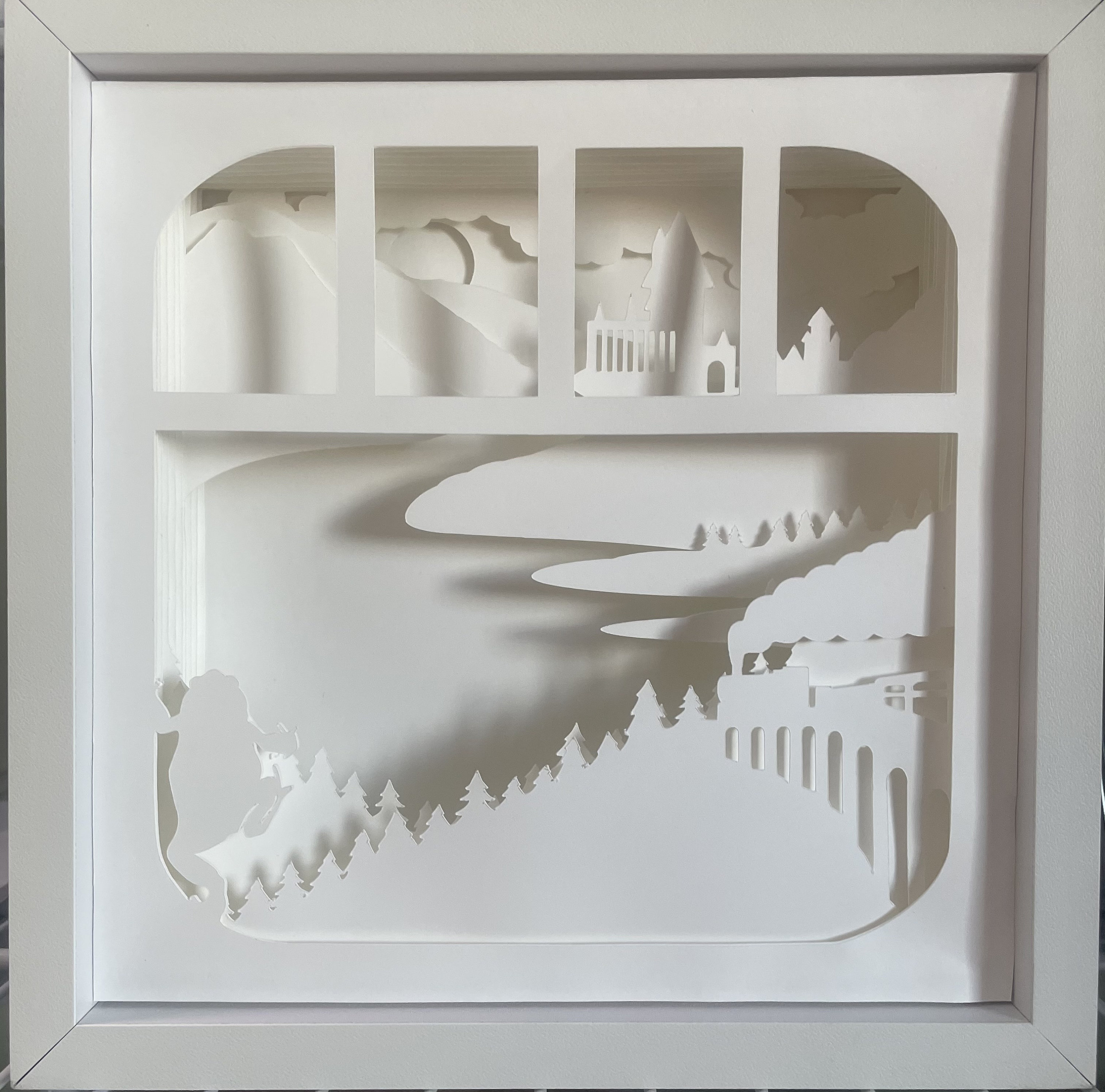 View From the Magic School Train Papercut Lightbox - Etsy