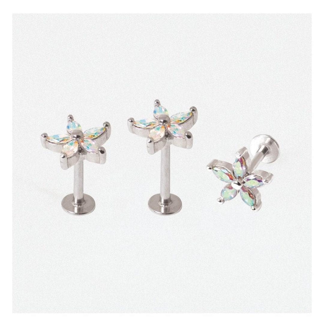 Flower Labret - Externally Threaded - 316L Surgical Steel - Etsy