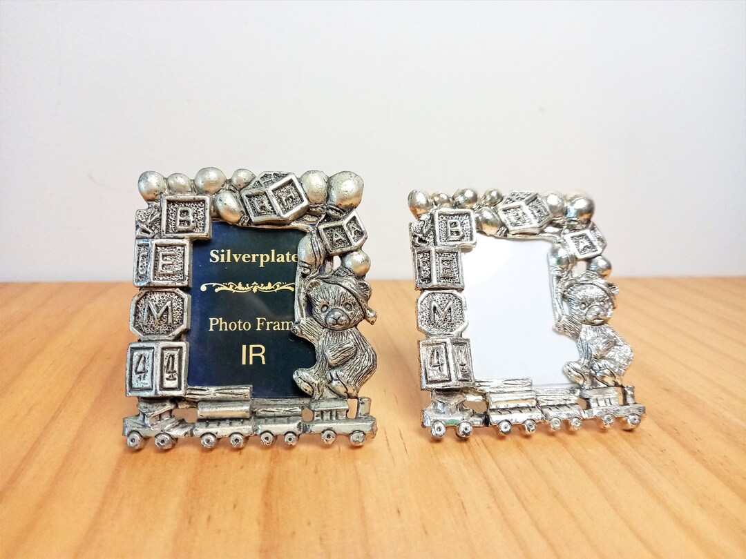 Ornate Mini Silver Plated Baby Photo Frame Set Vintage Kids - Etsy