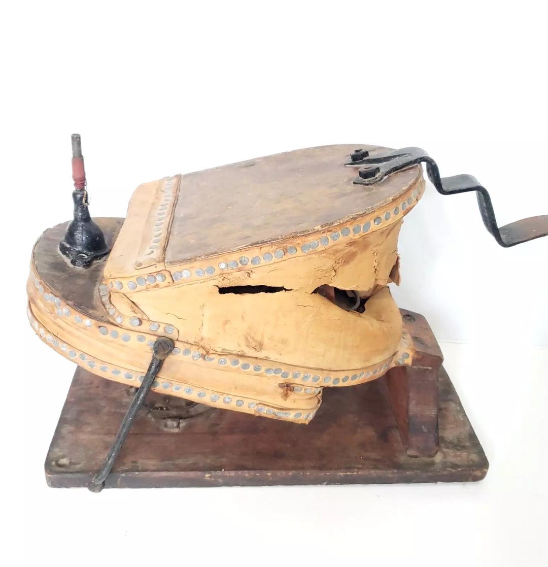 1900s Antique Foot Operated Bellows Firefighter's Air Pump Iron ...