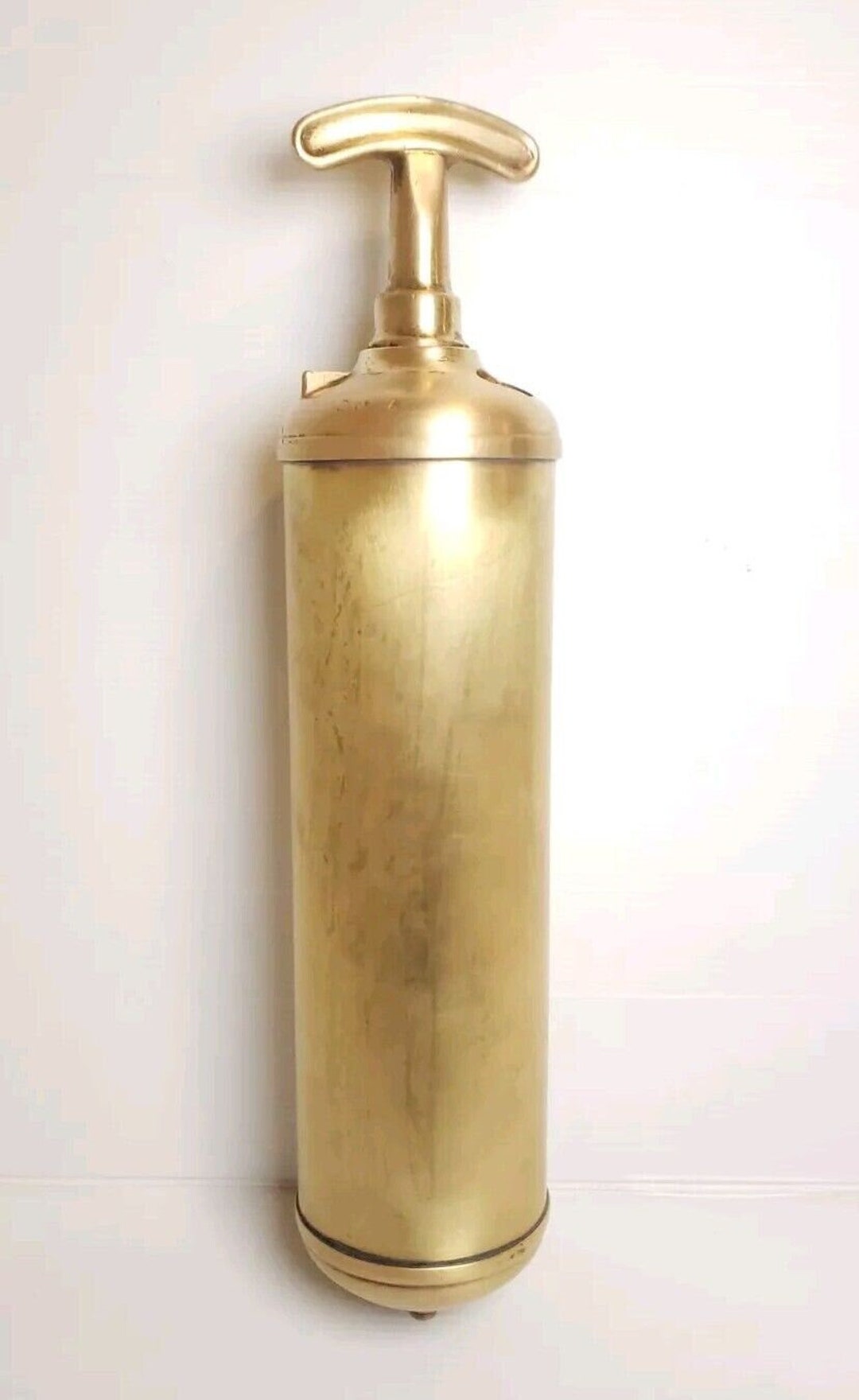 Antique Brass Fire Extinguisher Hand Pump 38cm, C OF A Marked, Vintage ...