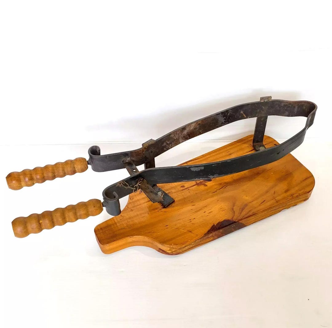 Victorian Cast Iron Ham Stand Antique Butcher Tool Large Christmas Meat ...