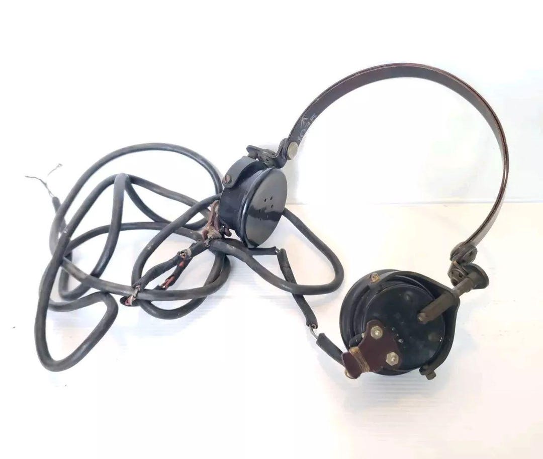 Vintage 1940s Military Field Headset WWII Era Radio Communication ST&C ...