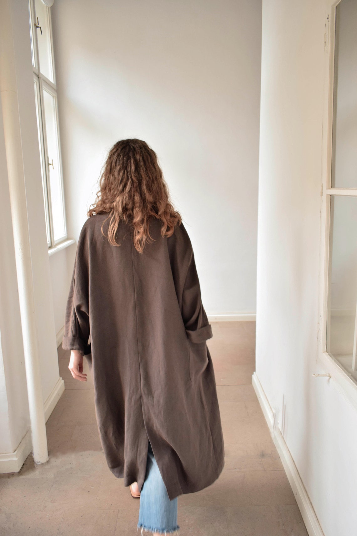 URSULA Linen Duster Coat - Etsy
