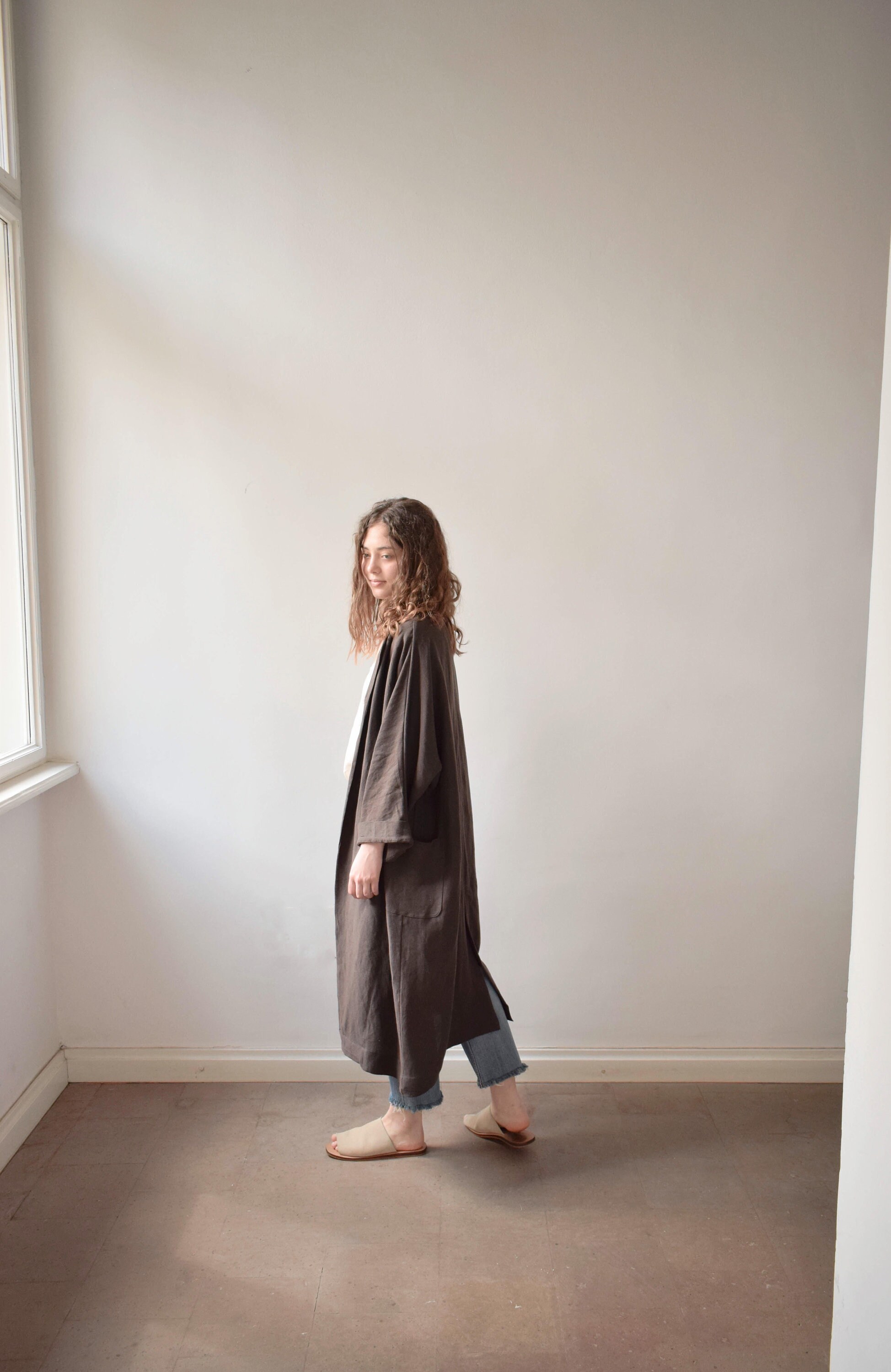 URSULA Linen Duster Coat - Etsy