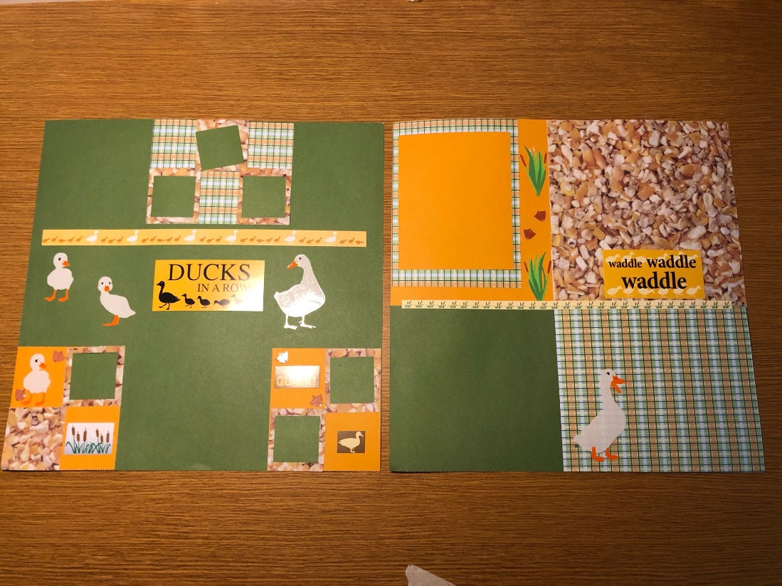 Ducks in A Row Scrapbook 2 Page Layout - Etsy