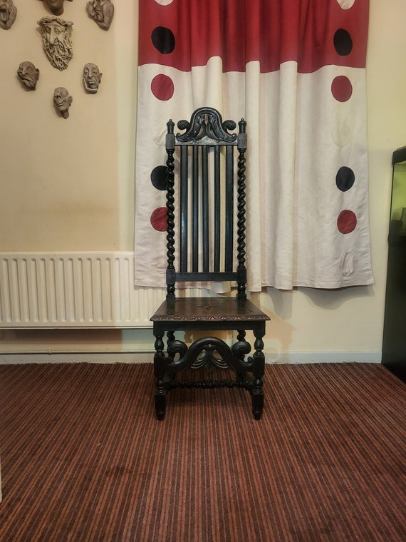 Old English Oak High Back Hall Chair - Etsy UK